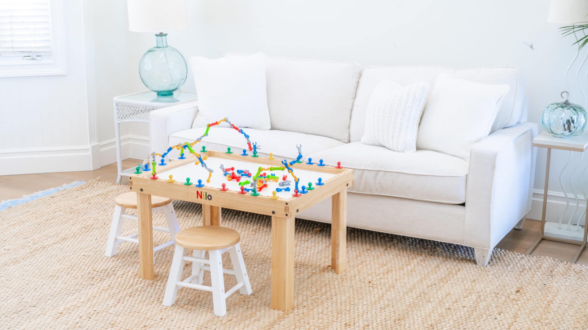 Toddler Activity Table | Small Play Table | Blue Baseplates Included